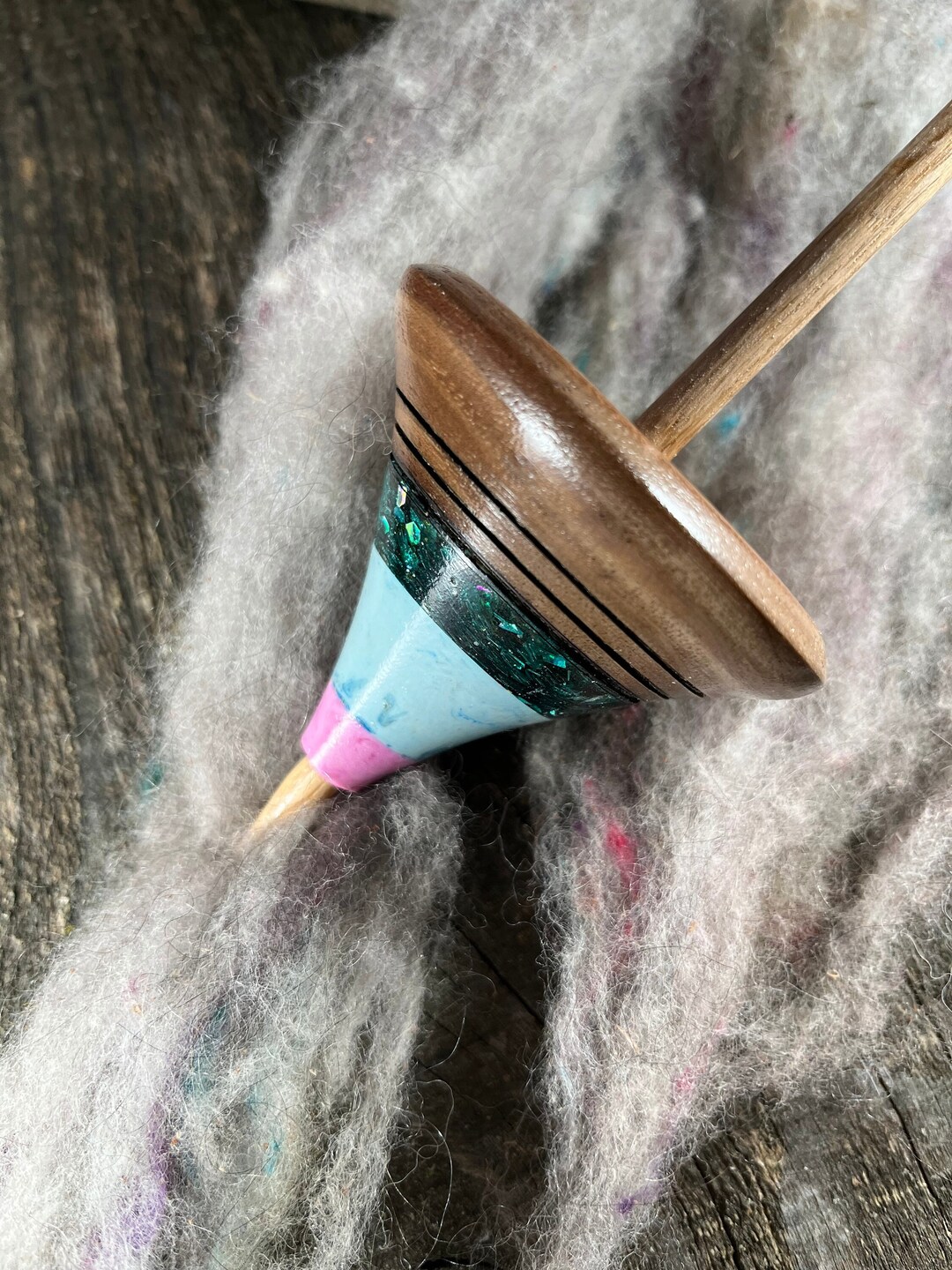 Drop or Support Spindle for Spinning in Black Walnut and Resin - Etsy