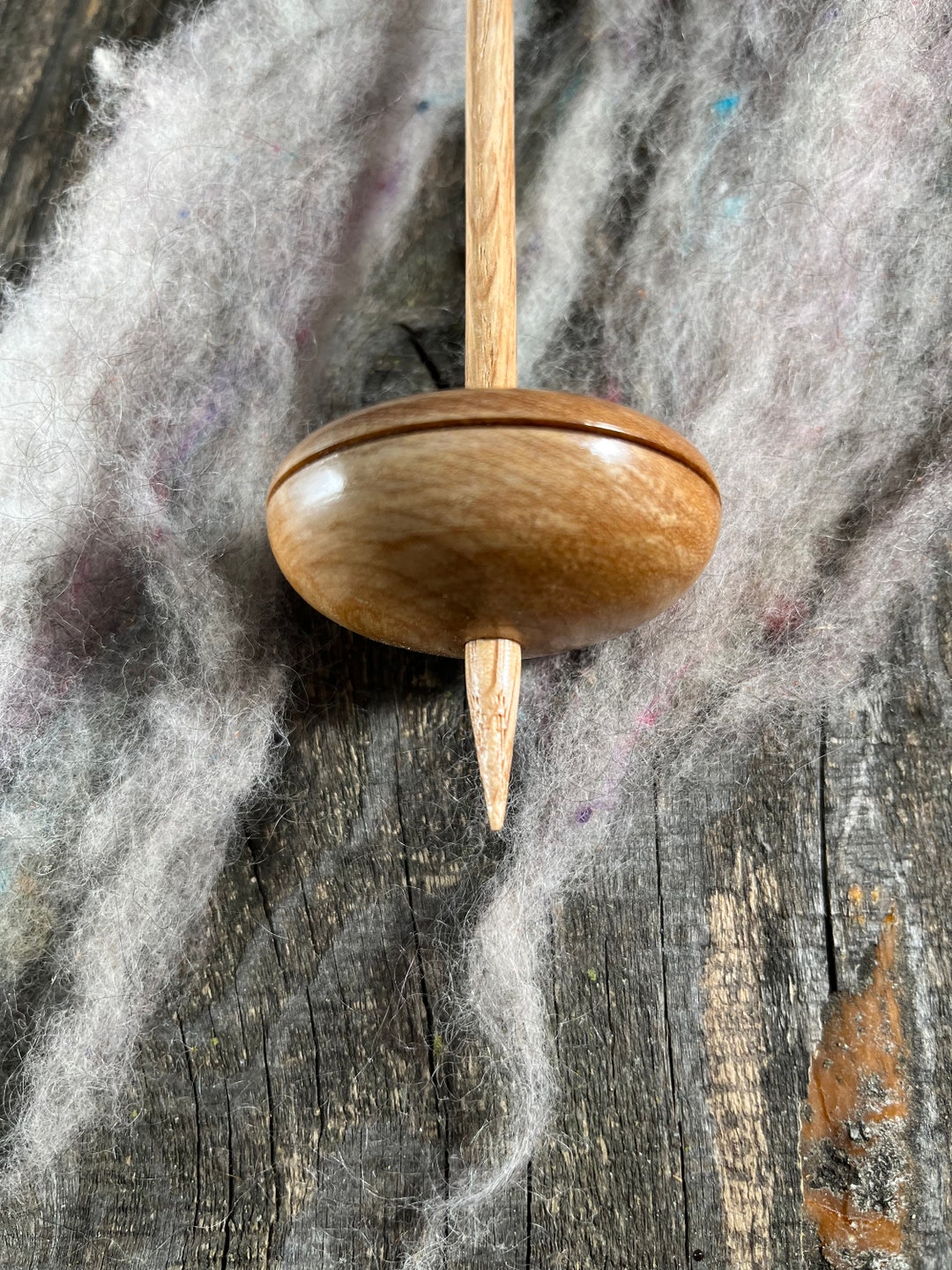 Medieval Style Drop Spindle for Spinning Wool in Upcycled Vintage Maple ...