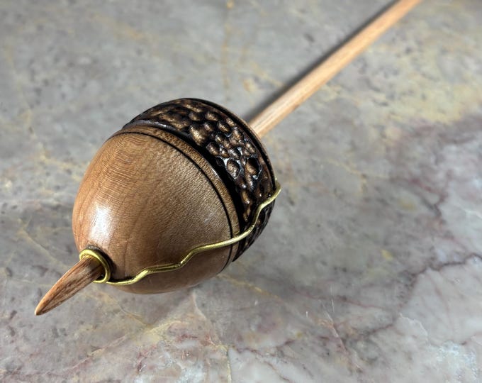 Double Pointed Spindle for Spinning in Upcycled Maple and Brass - Etsy