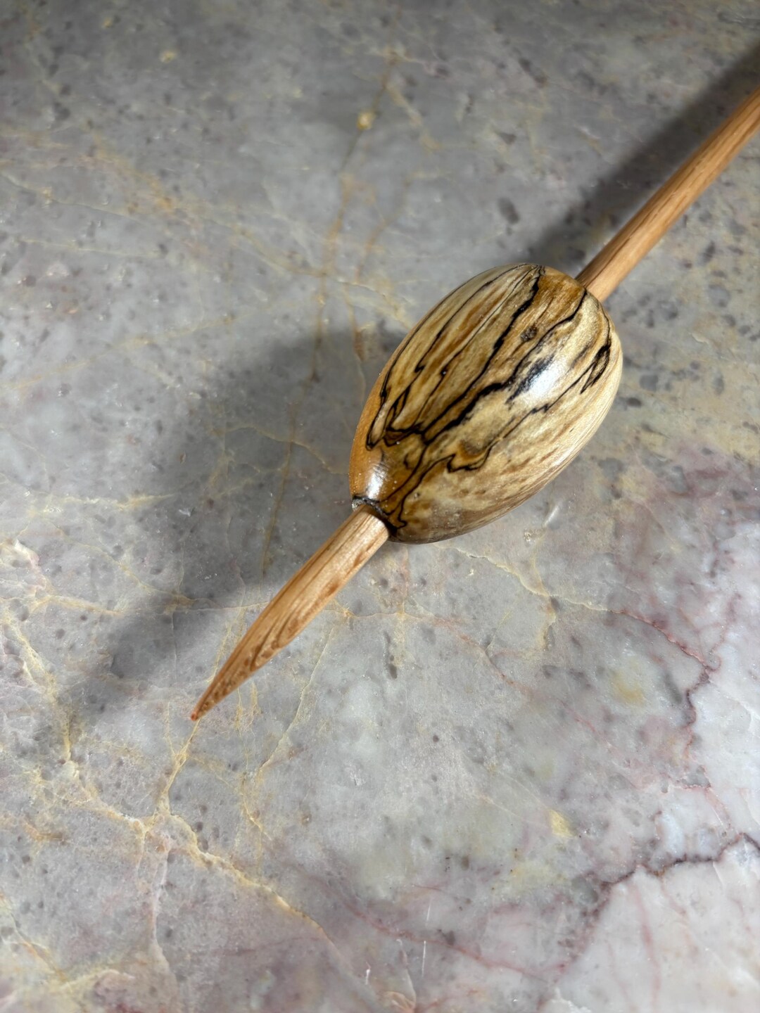 Spindle, Medieval Style, for Spinning in Stabilized, Spalted Soft Maple ...