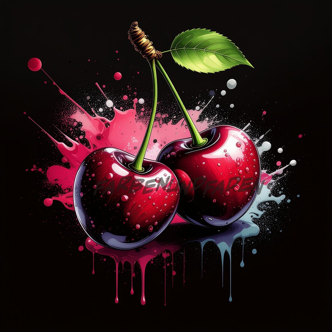 Cherry Graffiti Digital Image 60 X 60 Cm + 4 Other Sizes 300 Dpi / JPEG ...