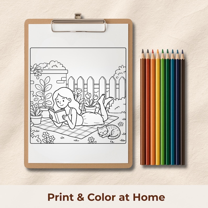 Soft Summer Days Coloring Book – Cozy & Relaxing Adult Coloring Pages ...