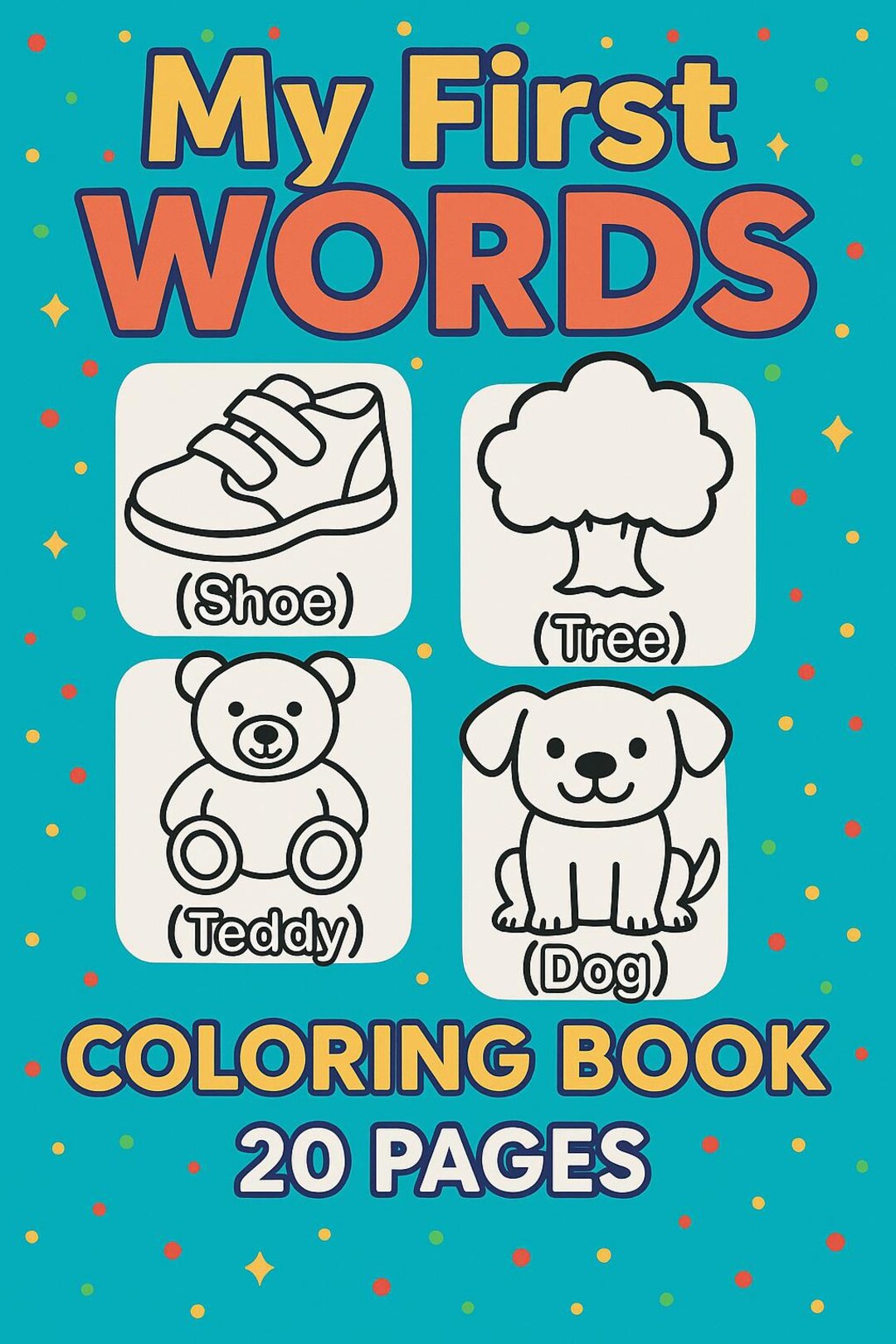 My First Words Coloring Book | 20 Pages | Toddler Learning Printable - Etsy