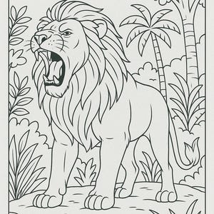 Lion Coloring Page - Printable Safari Animal Coloring Sheet for Kids ...