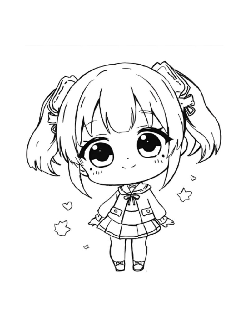Kawaii Manga Coloring Pages | Cute Chibi Coloring Book to Print | Anime ...