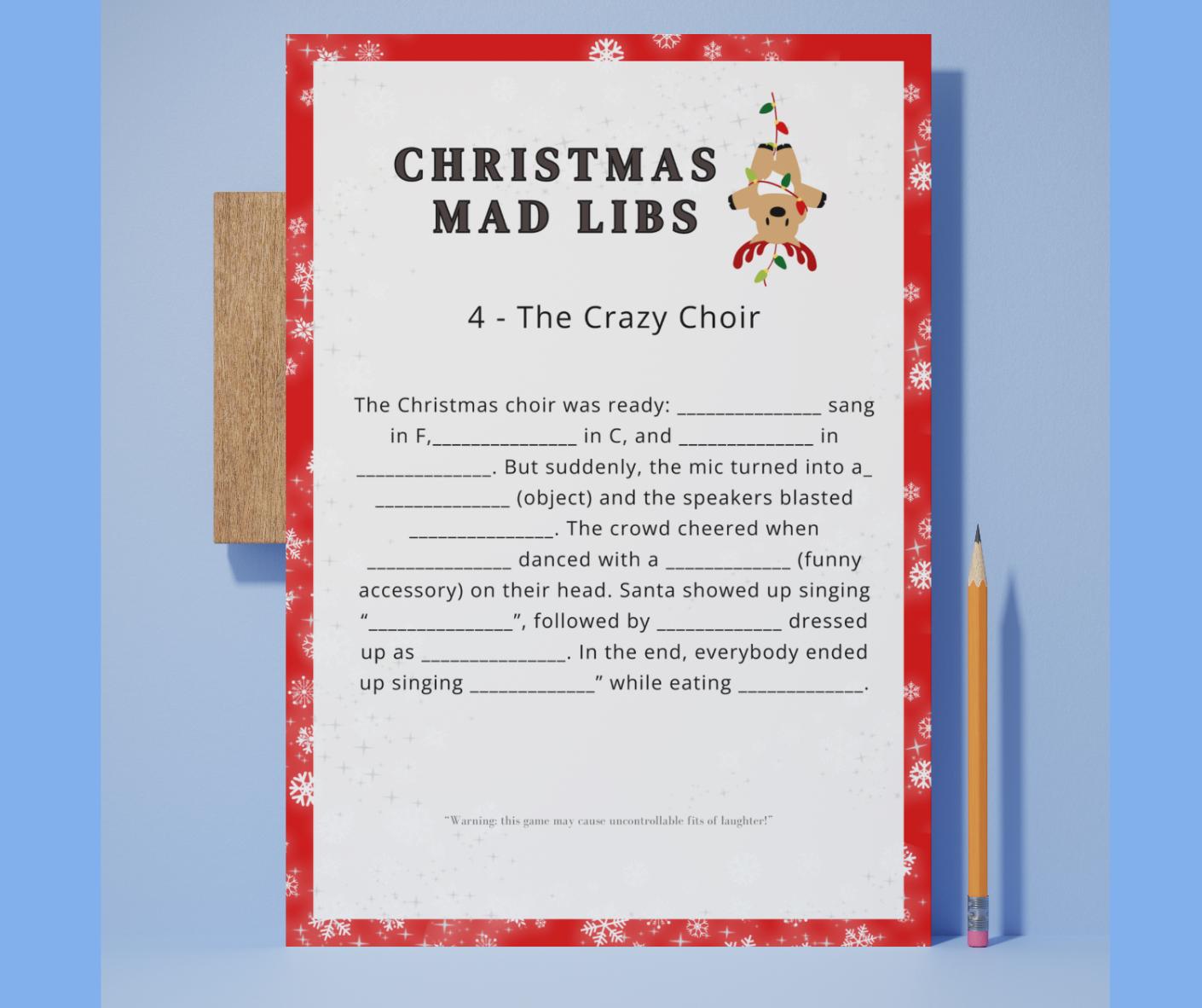 Christmas Mads Libs Pack – 7 Printable Holiday Party Games, PDF Instant ...