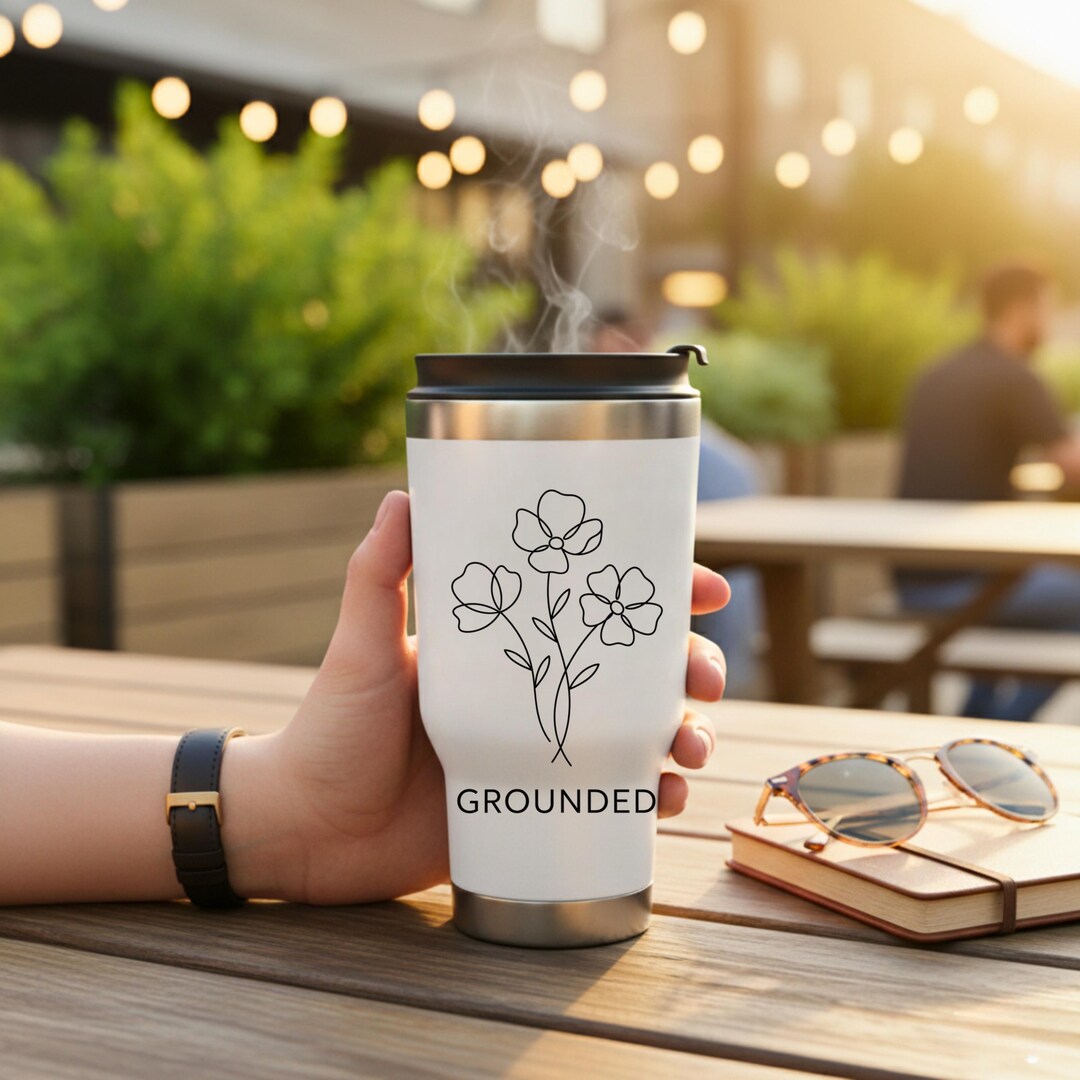 Wildflower Line Art PNG, Grounded Botanical T-shirt Mug Design, Simple ...