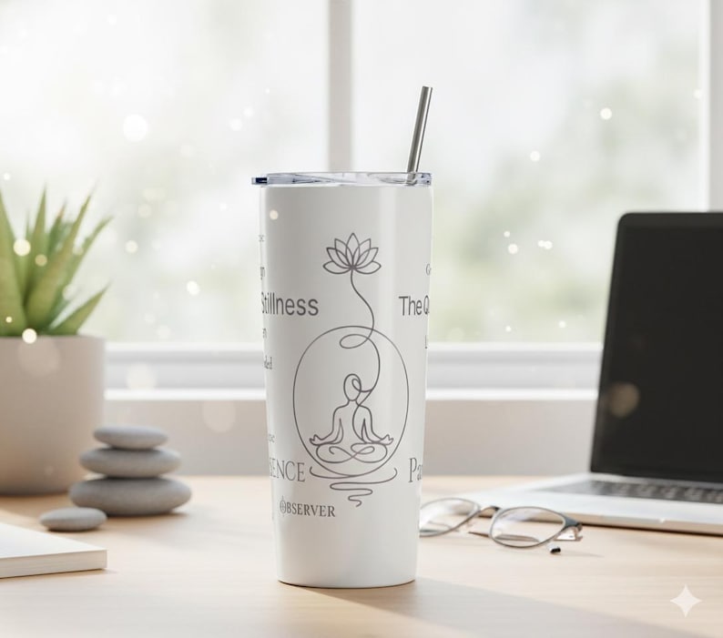 Presence Observer Tumbler, Skinny 20oz, Mindfulness Art (meditation ...