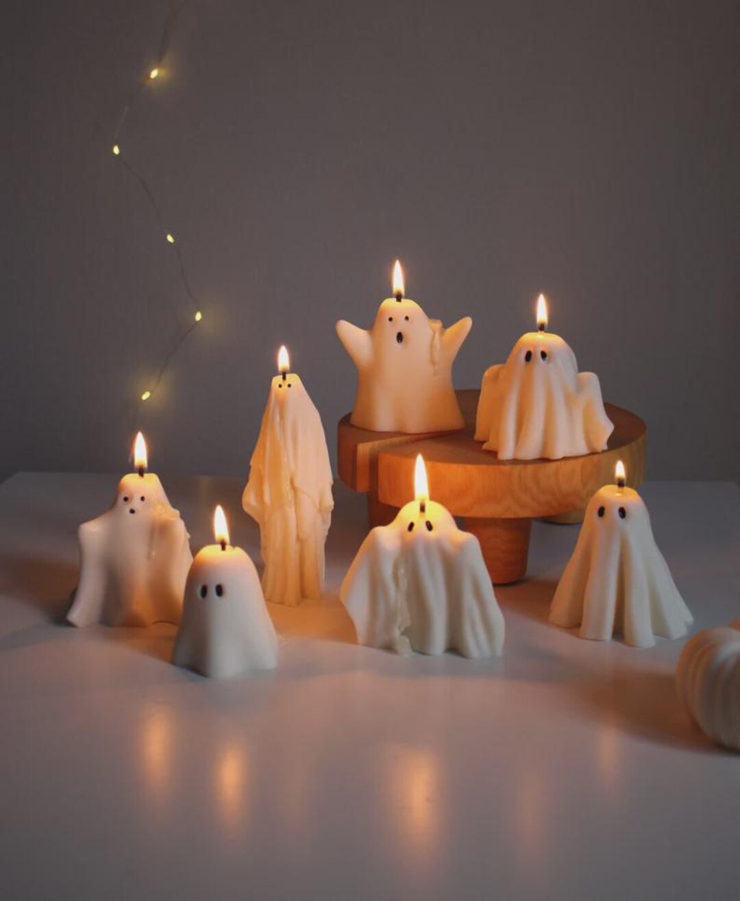 Soy Wax Ghost Candles: Spooky Halloween Table Decor - Etsy