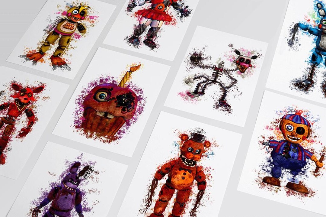 Fnaf - Five Nights at Freddys Wall Art Prints, Set of 9, A4 29.7 X 21 ...