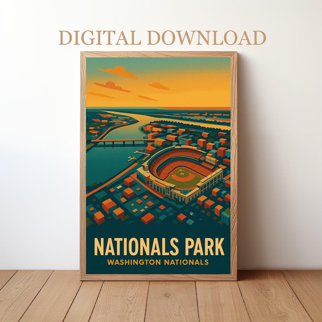 Nationals Park Washington Nationals: Baseball Stadium Poster Digital ...