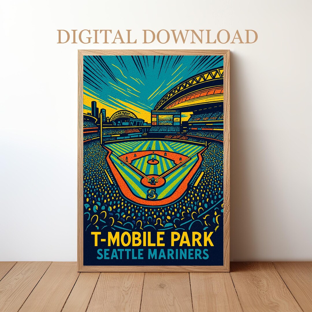 T-mobile Park Seattle Mariners: Baseball Stadium Poster Digital ...