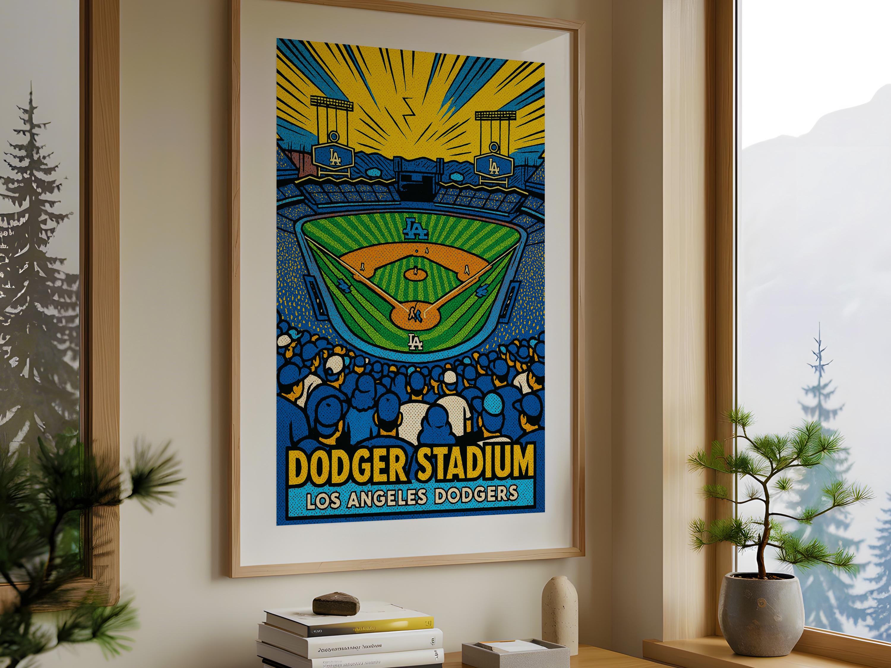 Dodger Stadium Los Angeles Dodgers: Baseball Stadium Poster Digital ...