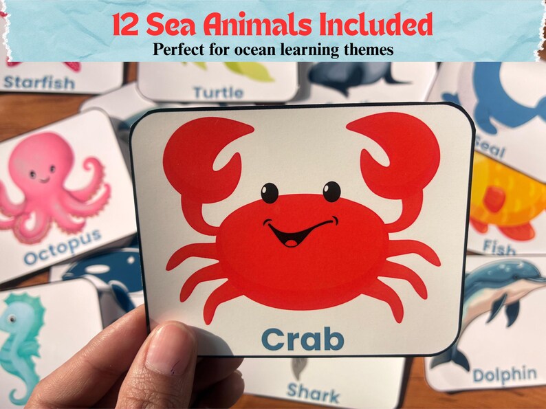 Animal Flashcards | Sea + Farm + Wild Set. for Preschoolers/ Animal ...