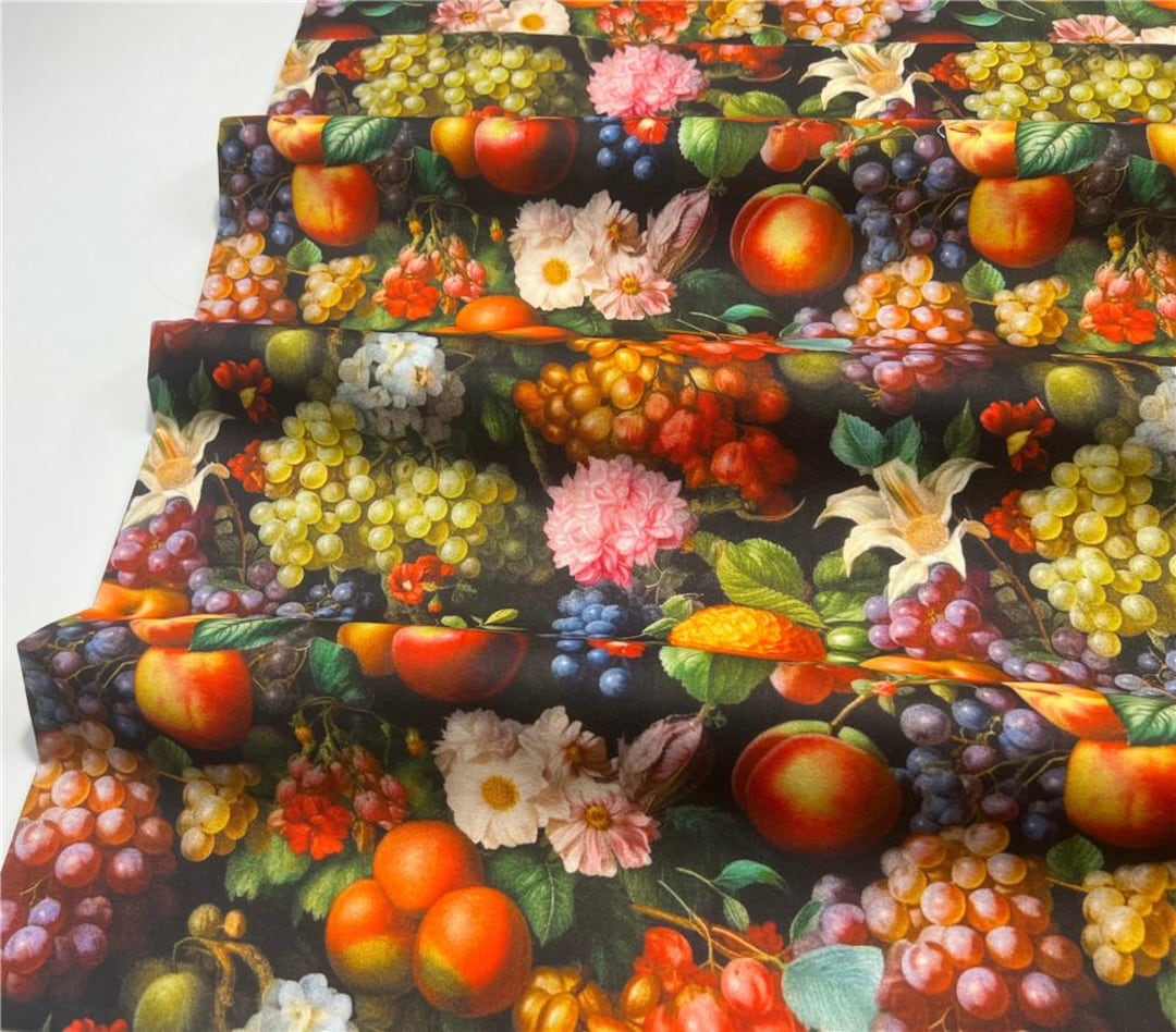 Vintage Fruit Fabric Cotton Fabric Food Fabric by Half Yard - Etsy
