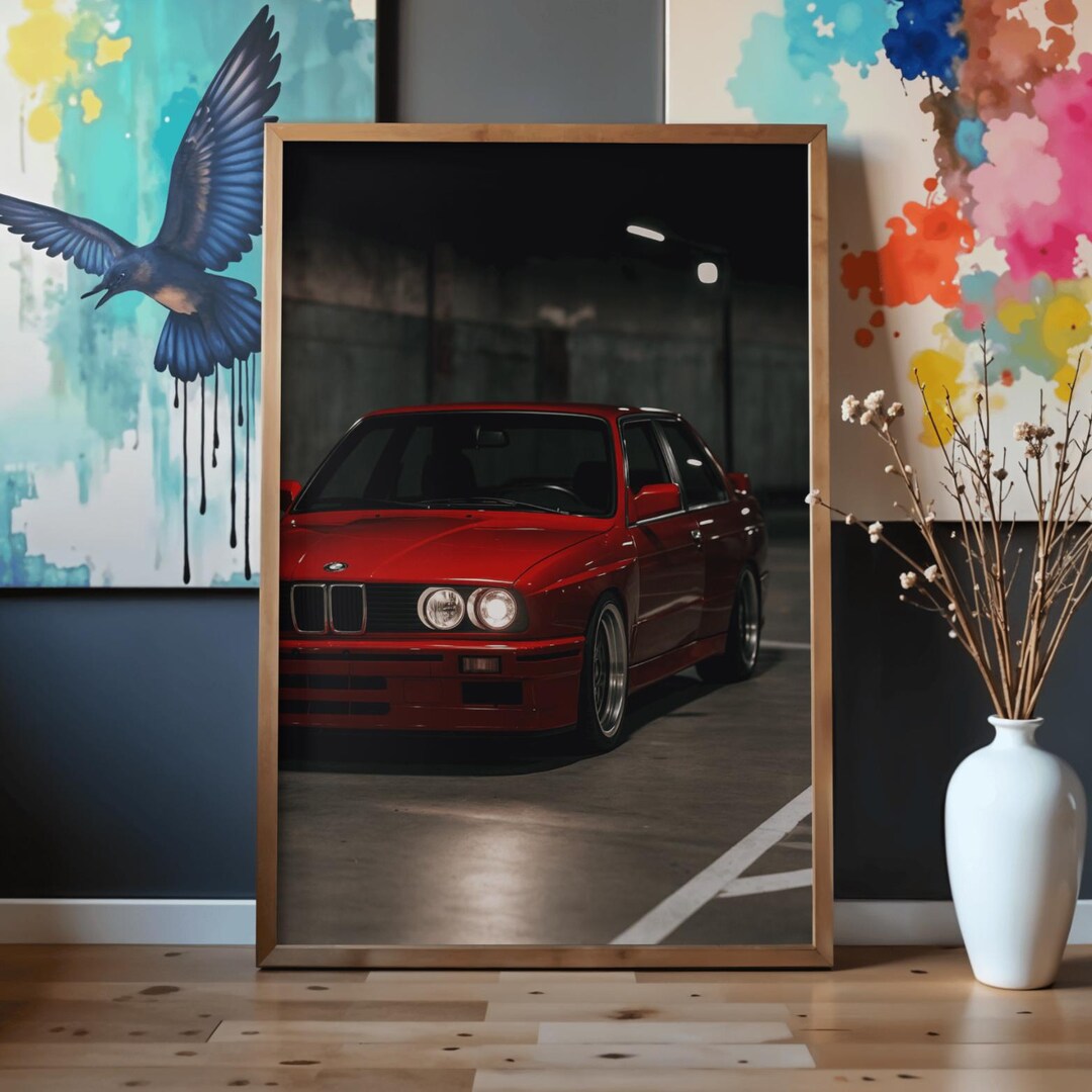 BMW M3 E30 – Classic Car Art, Vintage Digital Wall Poster, Stylish Car ...