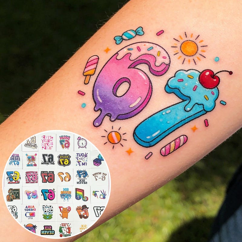 67 Tattoo - Etsy