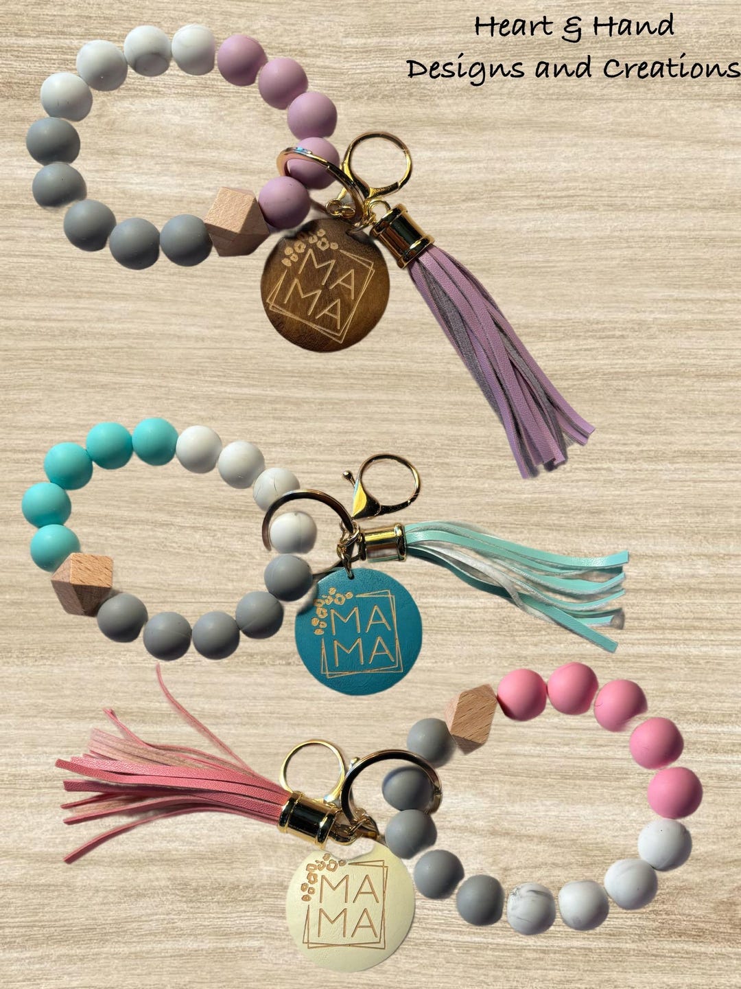 Beaded Keychain Wristlets| Mama Tag and Tassel|custom Handmade|gifts ...