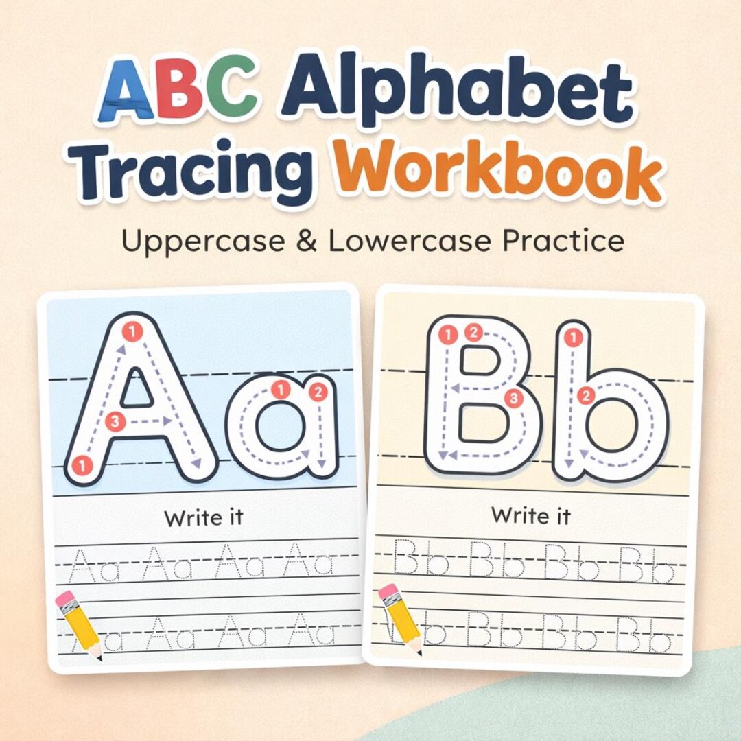 Alphabet Tracing Book – 26 Page Printable | Preschool Worksheets ...
