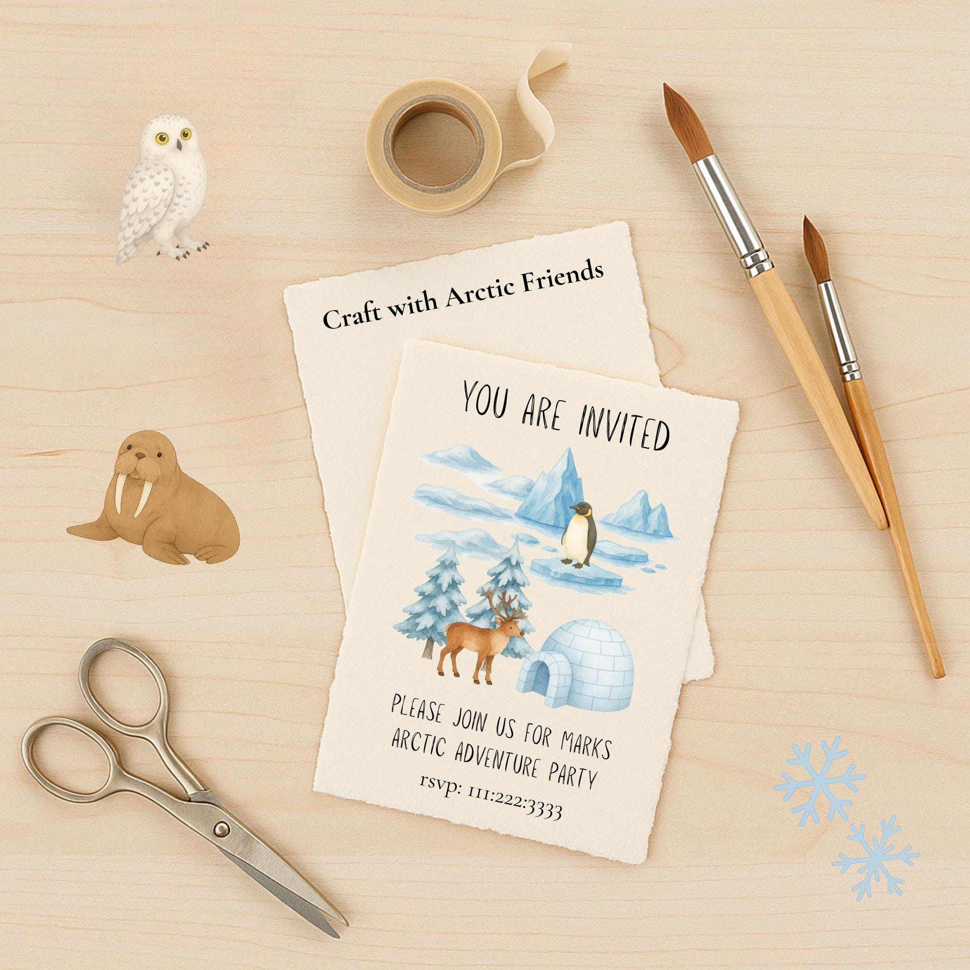 Arctic Animals Clipart | Polar Creatures Watercolor PNG | Winter ...