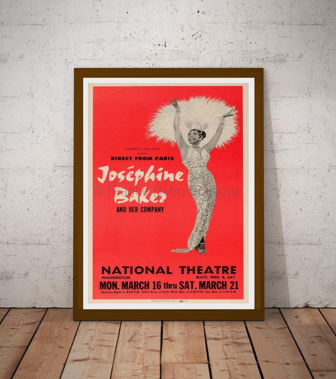 Josephine Baker Wall Poster: Retro Illustration - Matte Finish - Etsy
