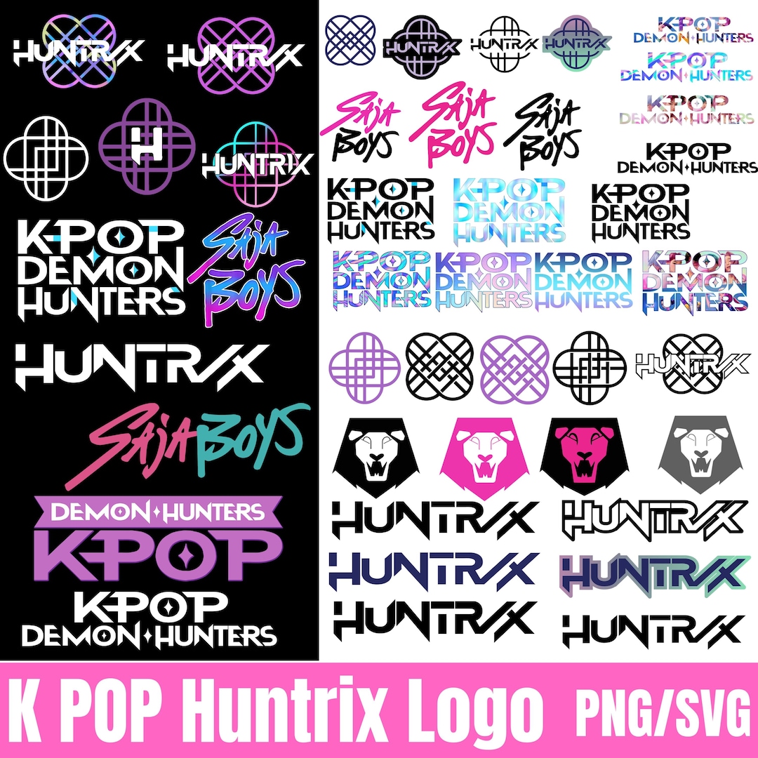 K-pop Huntrix Logo Pack Inspired by Demon Hunters Cosplay Logos, Saja ...