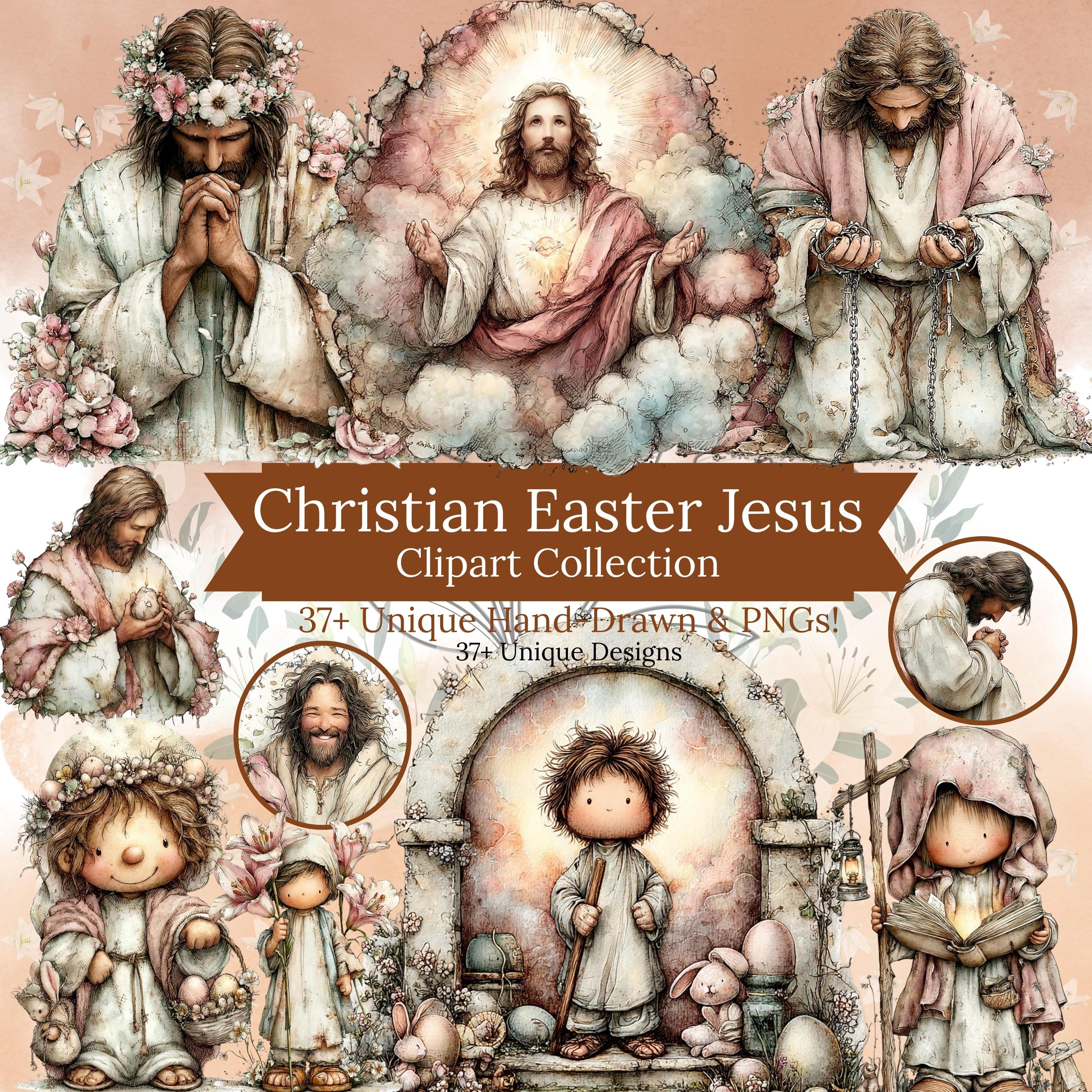 Jesus Easter PNG Bundle 37 Files, Christian Resurrection Clipart, He is ...