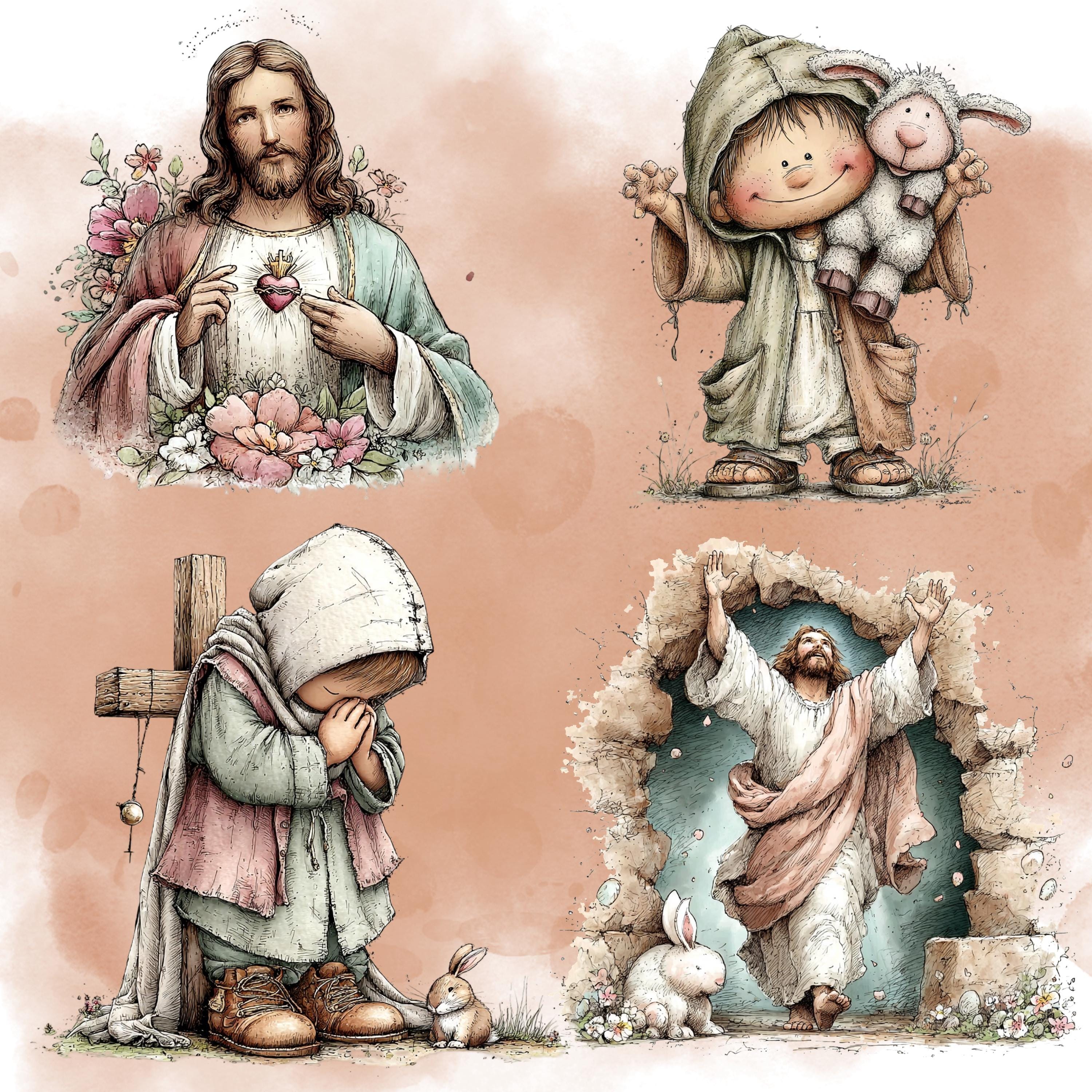 Christian Easter PNG Bundle 42 Files, Jesus Resurrection Clipart, He is ...