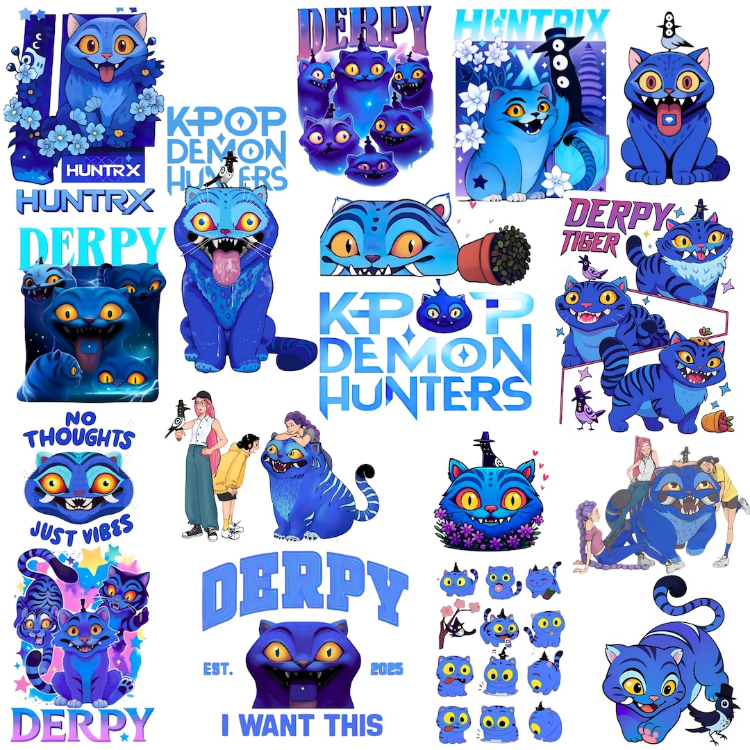 Huntrix K Pop Demon Hunters Tiger Clipart, Derpy Tiger PNG, Kpop Huntrix Png, Derpy the Tiger ...