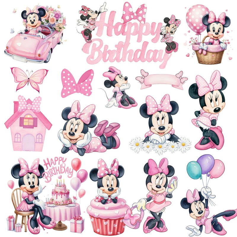 Pink Minnie Mouse Clipart - Etsy