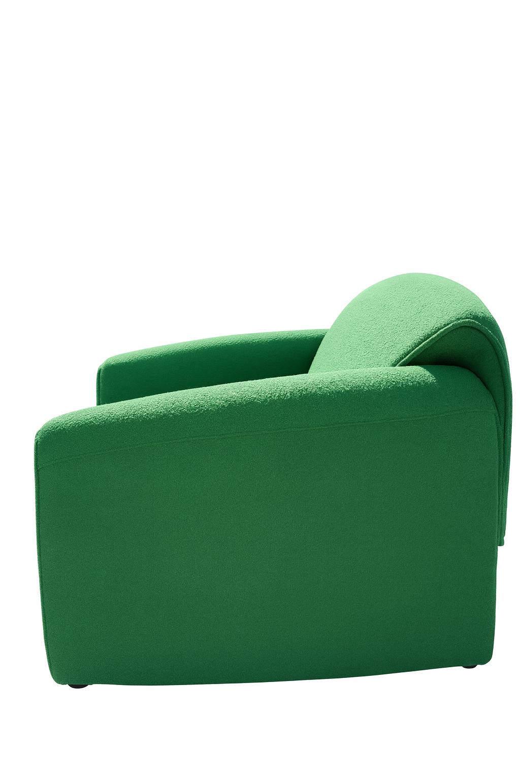 Sculptural Lounge Chair: Minimalist Green Upholstery - Etsy