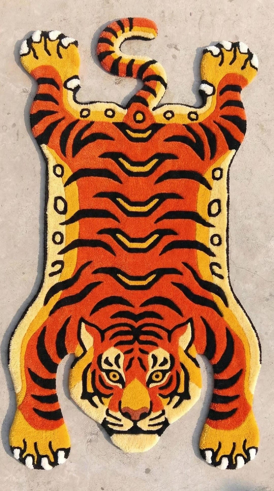 Tibetan Tiger Rug Handmade Wool Tiger Rug Tiger Shaped Rug Hand-tufted ...