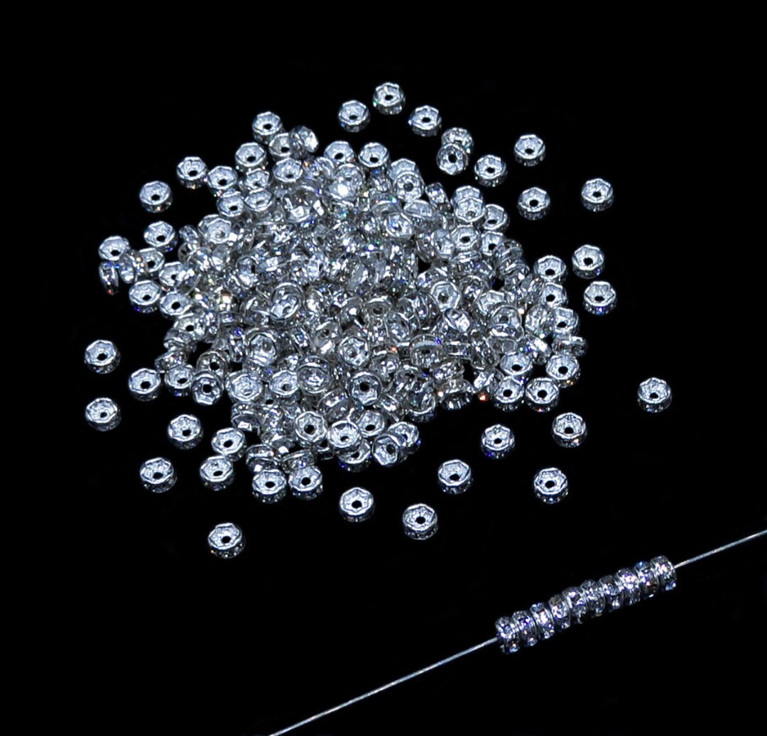 10pc 4mm Rare Vintage Swarovski Crystal Rhinestone Round Baby Rondelle ...
