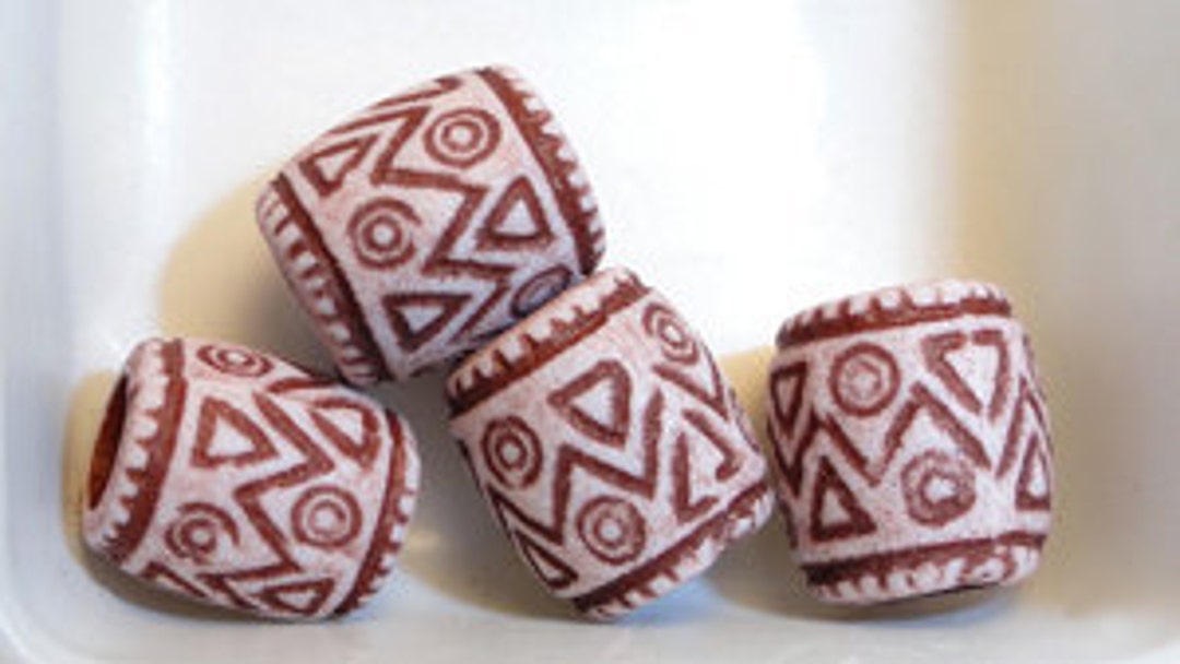 10pc - 8mm Brown Tribal Scroll Bar Design Barrel Tube Spacer Beads - Etsy