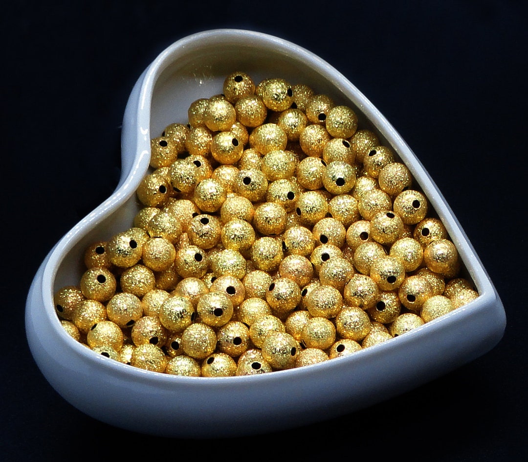 30pc - 3mm Textured Gold Plated Round Sphere Metal STARDUST Spacer Beads - Etsy