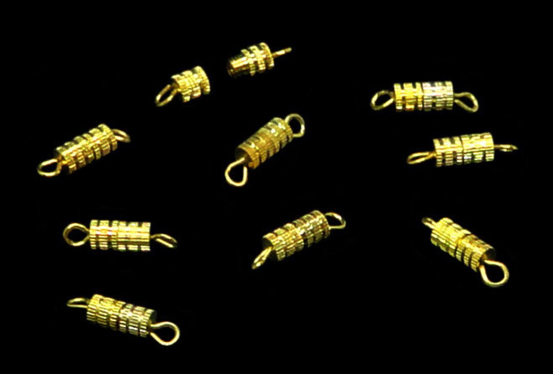 6pc - 15x5mm Gold Plated Barrel Twist Jewelry Clasp Closure Findings - Etsy