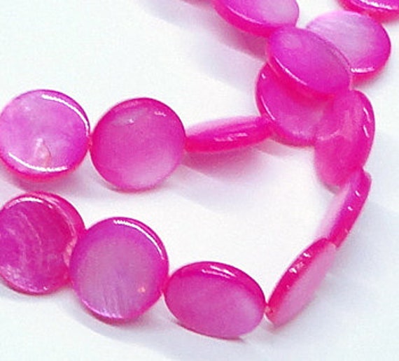 8pc 15mm Smooth Mother of Pearl Shell Bright CANDY PINK - Etsy