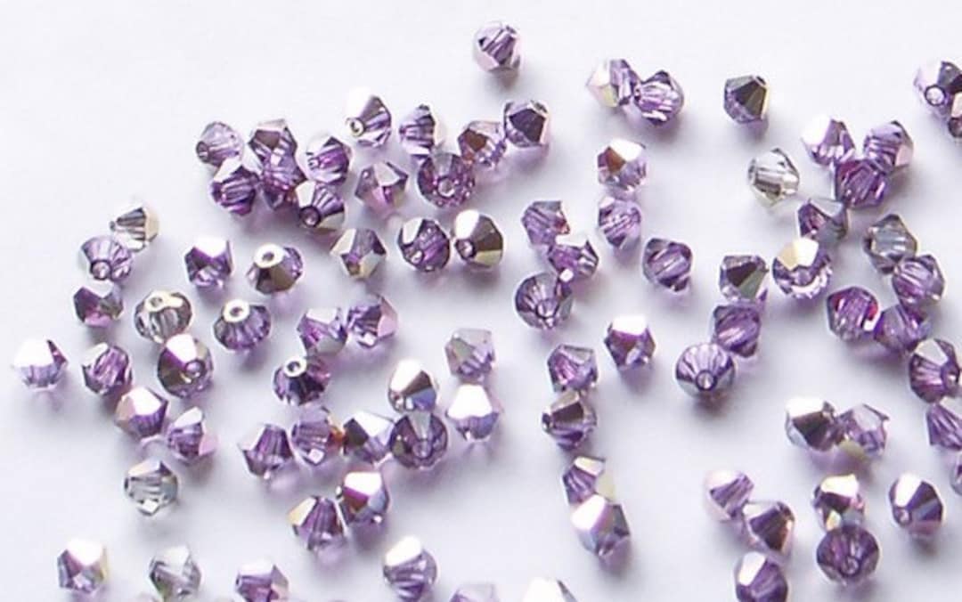 12pc 6mm Swarovski Crystal Violet Vitrail Light Bicone Spacer Beads ...