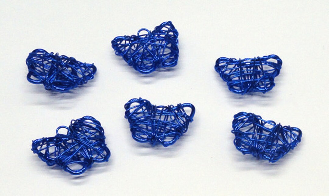 28mm Royal Blue Metal Wire Wrap Wrapped Electroplated Anodized ...