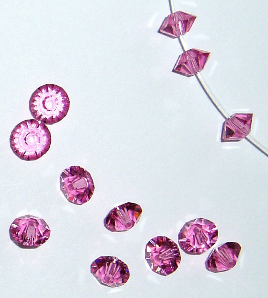 12pc 5mm Swarovski Crystal Rose Squashed Bicone Beads Spacers Style ...
