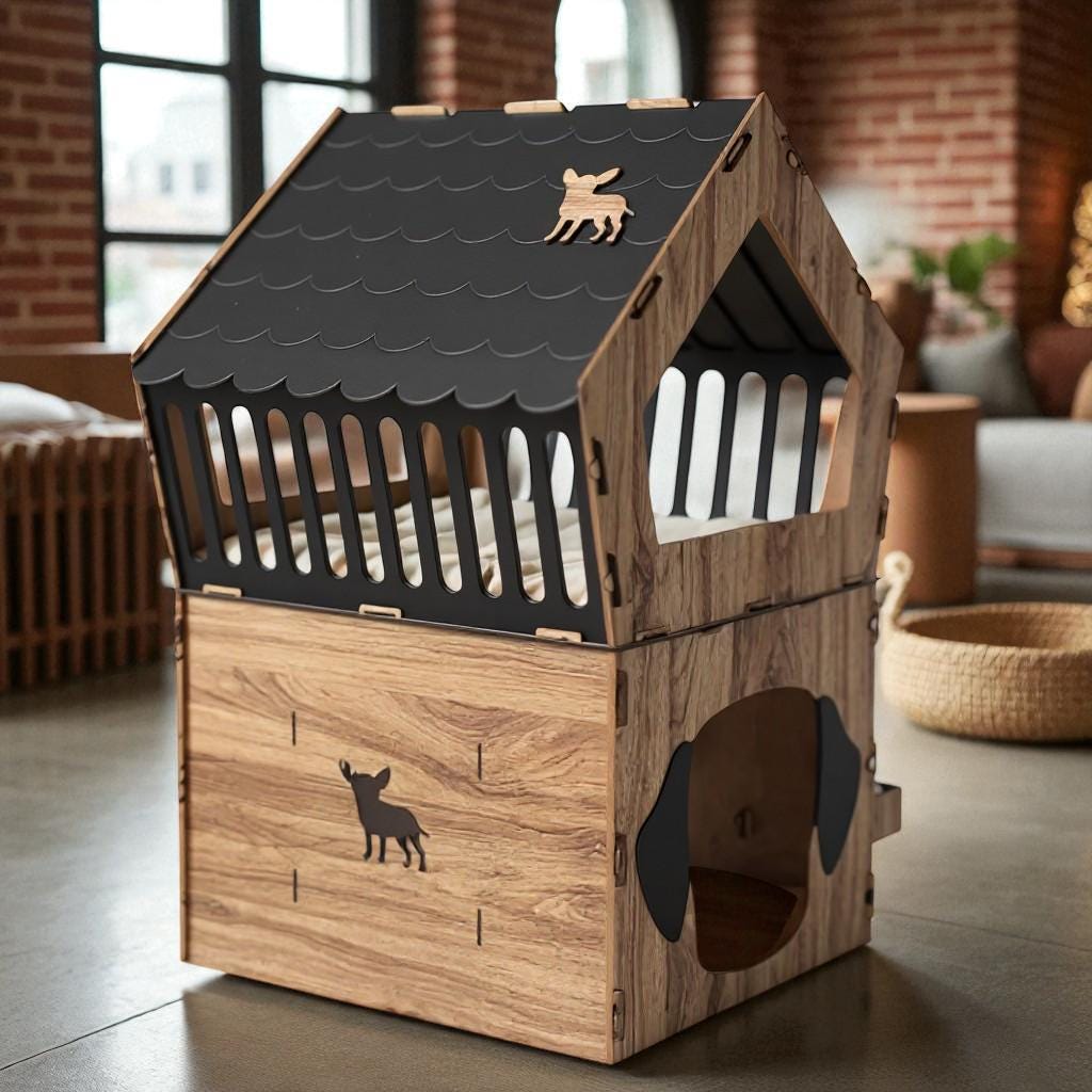MDF Terrace Dog House: Small Breed Pet Kennel, Personalized Dog Kennel ...