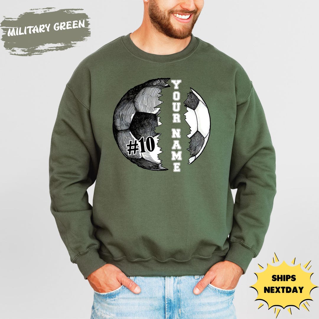 Custom Soccer Player Name Sweatshirt, Personalized Soccer Crewneck With ...