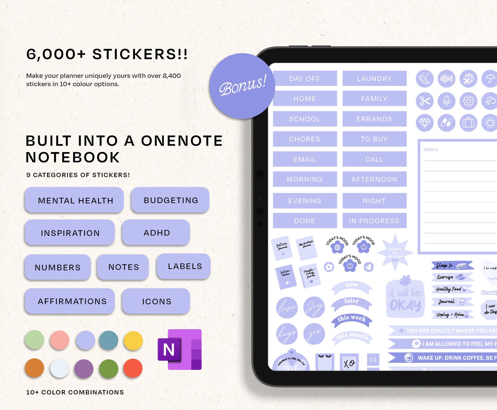 2026 Onenote Planner • Hyperlinked Digital Planner • One Note Template ...