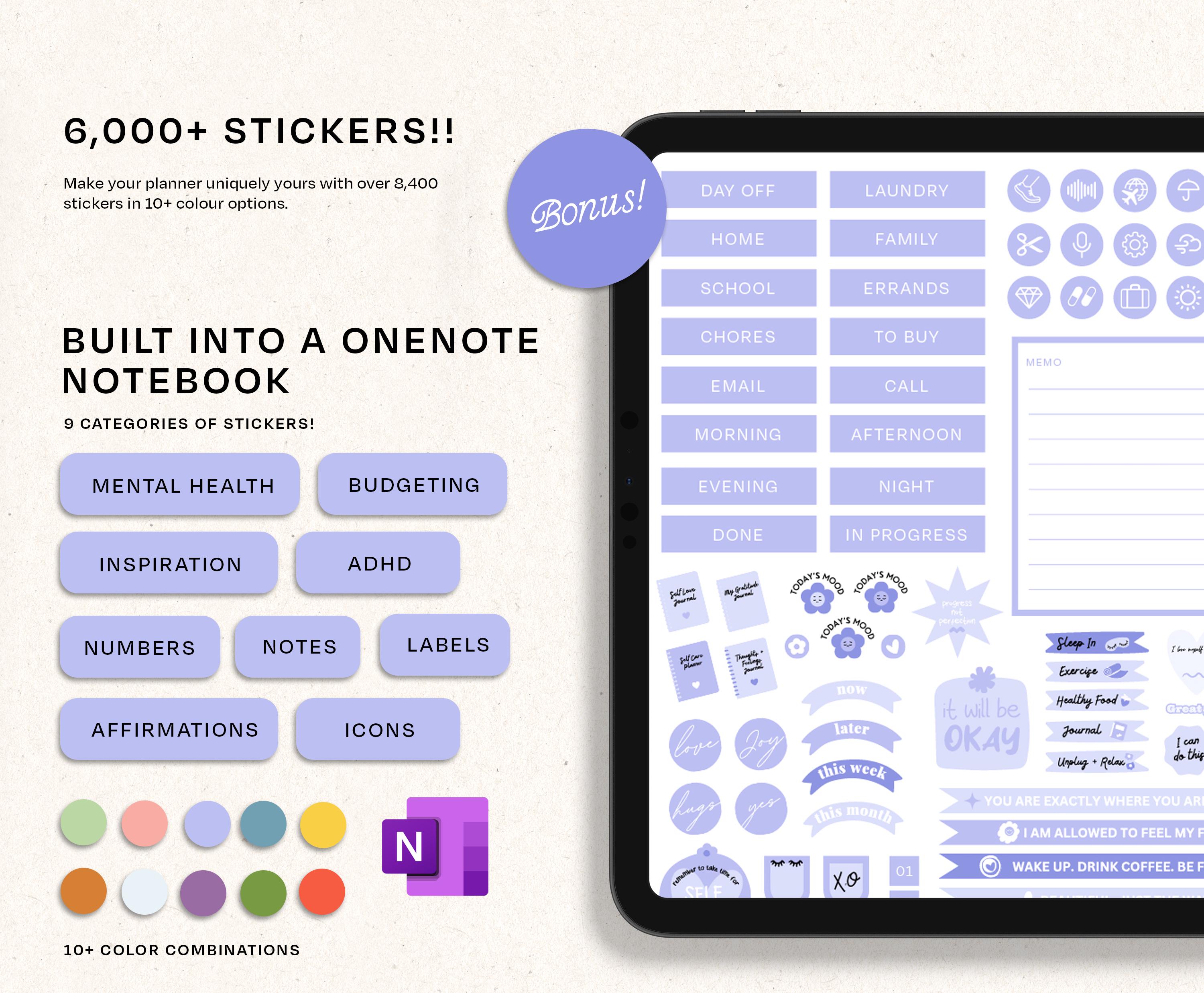 2026 Onenote Planner • Hyperlinked Digital Planner • One Note Template ...