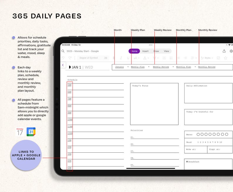 2026 Onenote Planner • Hyperlinked Digital Planner • One Note Template ...