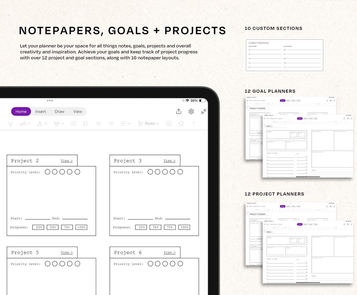 2026 Onenote Planner • Hyperlinked Digital Planner • One Note Template ...