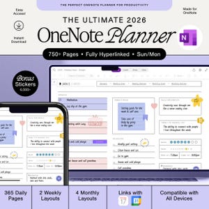 Onenote Planner 2026 • Hyperlinked Digital Planner • One Note Template ...
