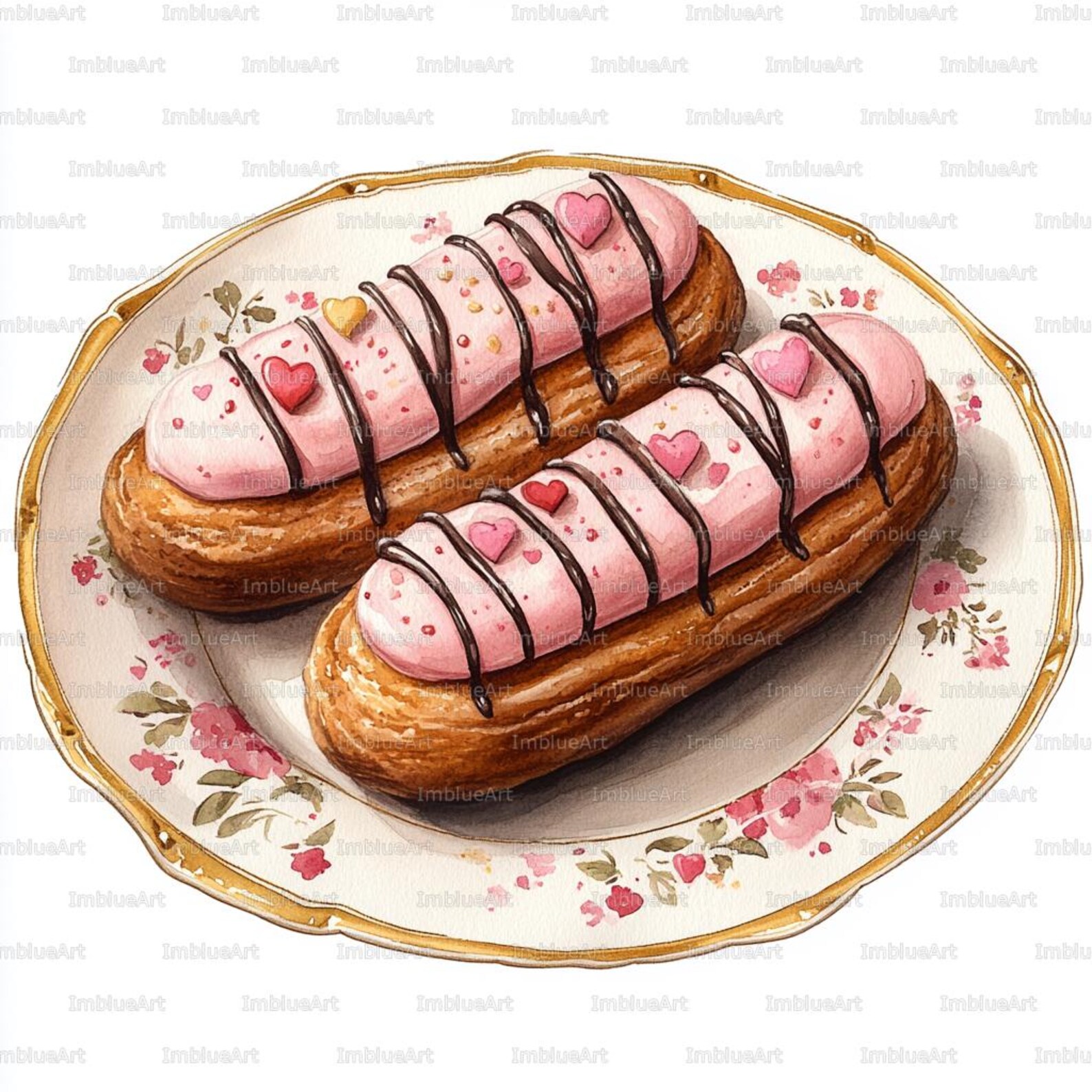 24 Valentine Eclairs Clipart | Romantic Dessert | Heart Shape ...