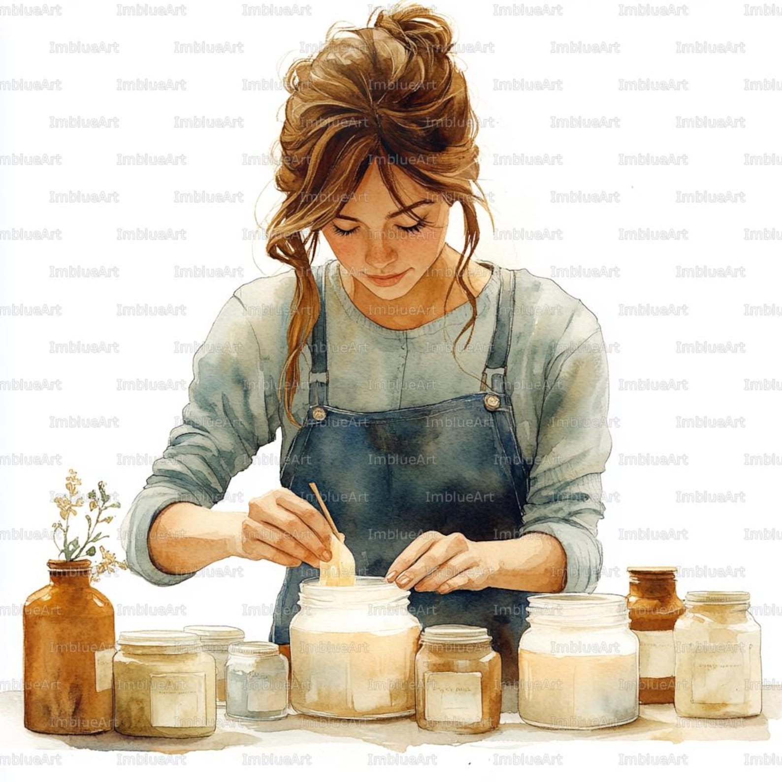 24 Candle Making Clipart, Handmade Candle Business, Watercolor ...