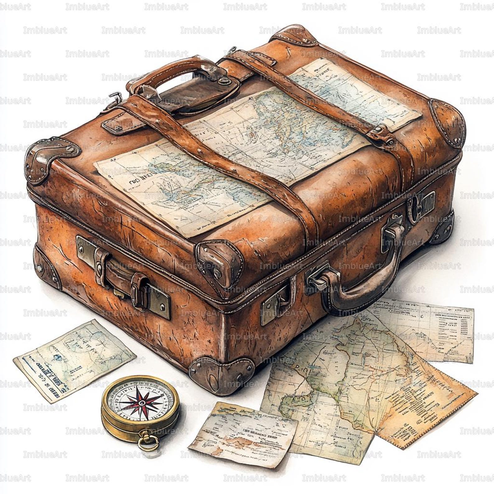 24 Vintage Suitcase Map Clipart | Travel Adventure | Journey Theme ...
